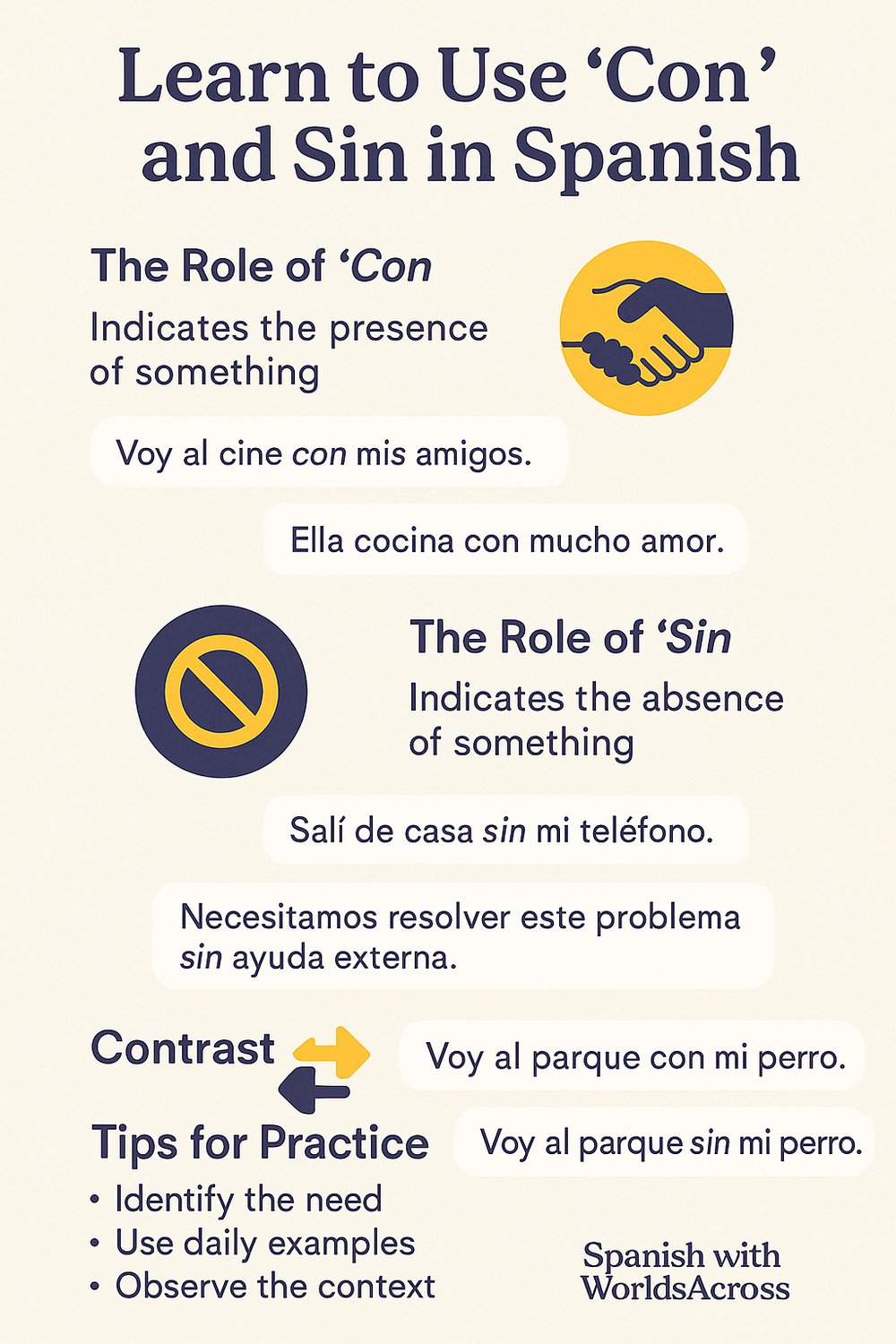 Learn to Use Con and Sin in Spanish